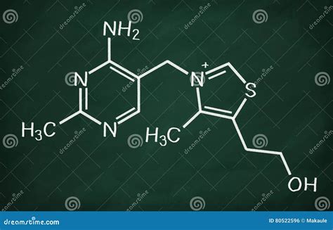 Structural Model Of Vitamin B1 Thiamine Stock Illustration