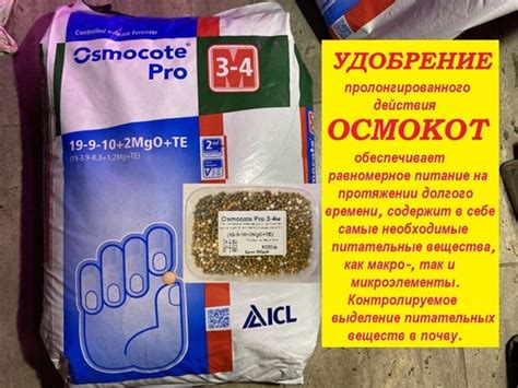 Гранулированное удобрение Осмокот Про 3-4м 1000гр.(формула 19-9-10+2MgO ...