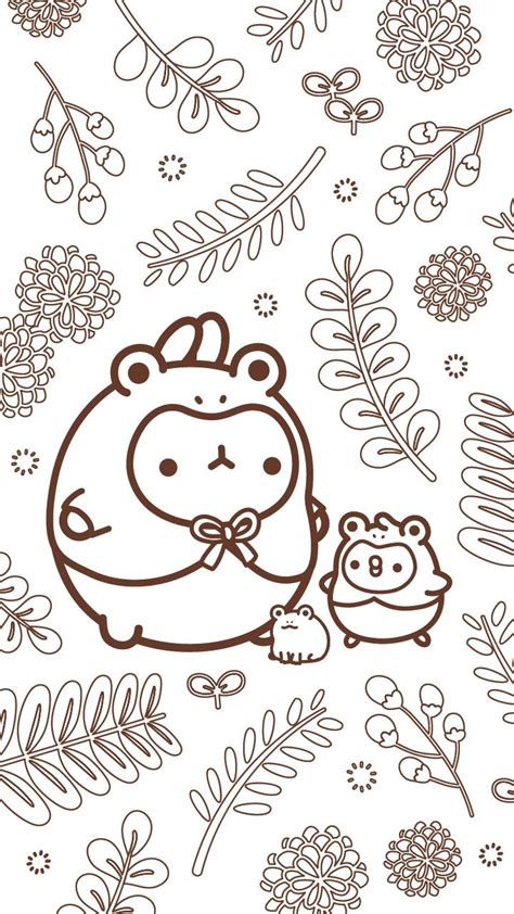 몰랑이 컬러링 [no 10 비오는날 몰랑이] 컬러링 북 색칠 공부 페이지 컬러링 페이지