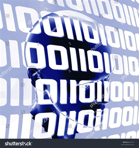 Binary Numbers Over Robotic Male Face Stock Illustration 667297 Shutterstock