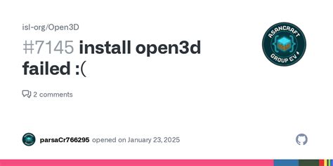 Install Open3d Failed Issue 7145 Isl Org Open3D GitHub