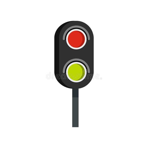 Semaphore Trafficlight Icon Flat Style Stock Vector Illustration Of Circle Equipment 88040409