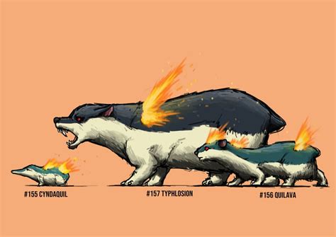 Cyndaquil Typhlosion And Quilava Pokemon Drawn By Blacknirrow Danbooru