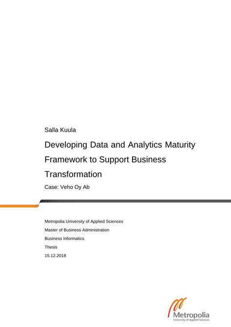 Pdf Developing Data And Analytics Maturity Framework To Dokumentips