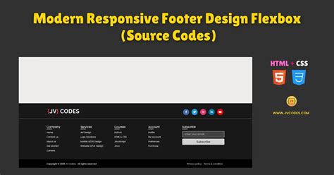 Modern Responsive Footer Design Flexbox Using Html And Css Free Source