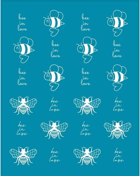 4x5 Inch Bees Clay Stencils Silk Screen For Polymer Clay Bee In Love