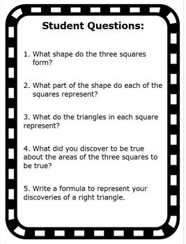 Pythagorean Theorem Discovery Lab By Come To The Math Side TPT