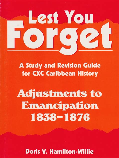 Lest You Forget Adjustment To Emancipation 1838 Booksmart