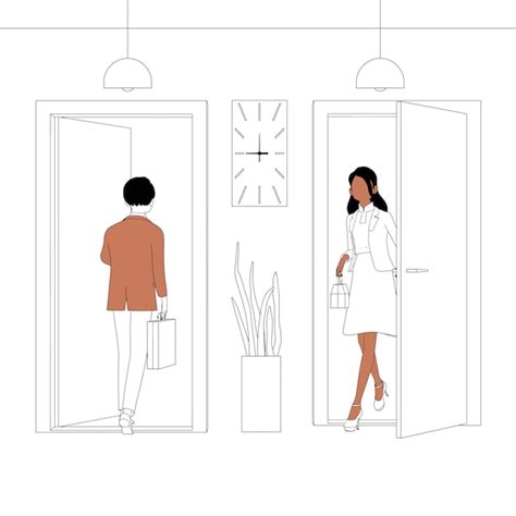 Premium Vector Door Entrance Exit Workers