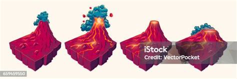 3 차원 열 대 섬 화산 섬 사막 얼음 섬 게임에 대 한 디자인 요소 벡터 3차원 형태에 대한 스톡 벡터 아트 및 기타 이미지 3차원 형태 개념 개체 그룹 Istock