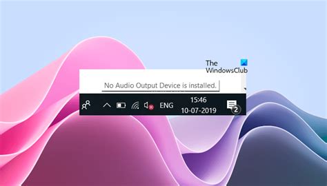 No Audio Output Device Is Installed In Windows 10 Fix