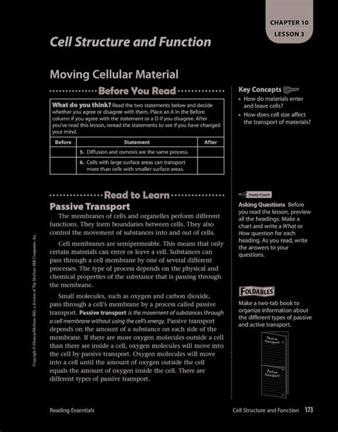 Pdf Chapter 10 Lesson 3 Cell Structure And Function · The Different Types Of Passive And