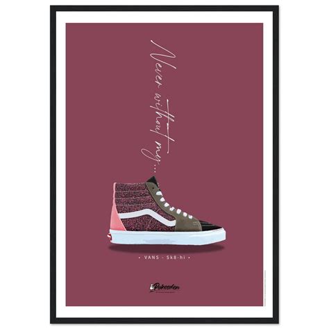 Vans Sk8 Hi Poster Sneaker Art Poster Streetwear Illustration
