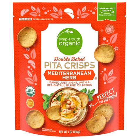 Simple Truth Organic® Mediterranean Herb Double Baked Pita Crisps 7 Oz