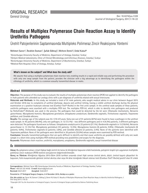 Pdf Results Of Multiplex Polymerase Chain Reaction Assay To Identify