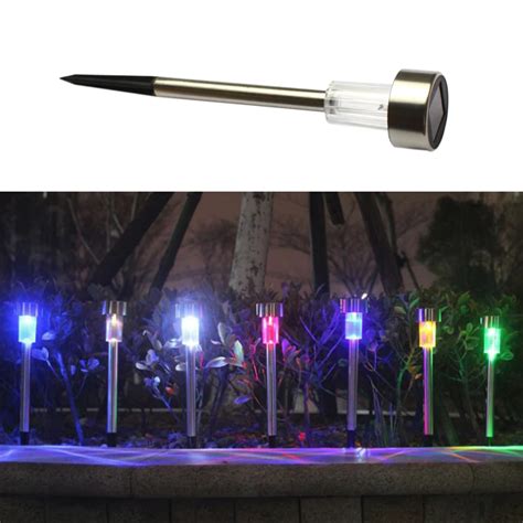 10 шт лот новинка Солнечная лампа из нержавеющей стали светильник для газона для сада