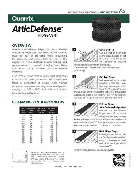 Quarrix Building Products Catalogs Attic Defense Ridge Vent