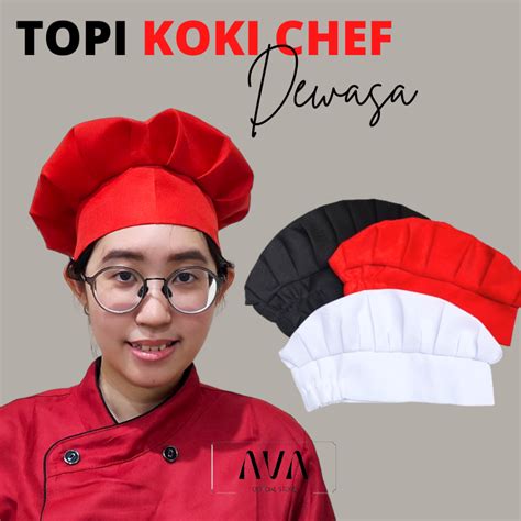 Jual Topi Jamur Koki Chef Dewasa Topi Chef Masak Dapur Kitchen Pria