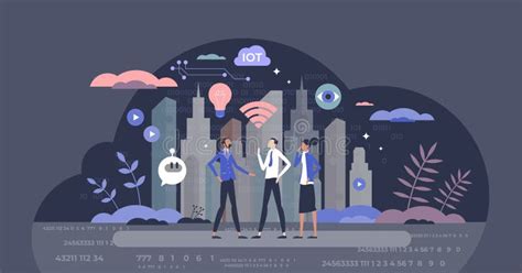 Innovation And Technology For Modern Iot And Smart City Tiny Person Concept Stock Vector