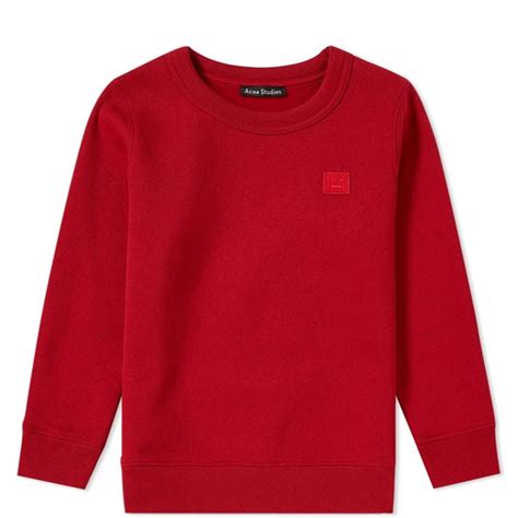Acne Studios Mini Fairview Face Crew Sweat Red Acne Studios