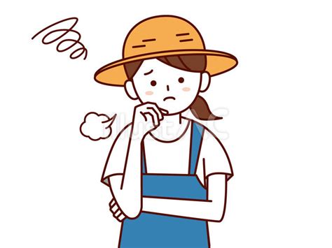 農業12 悩む女性cイラスト No 23633758／無料イラストフリー素材なら「イラストac」