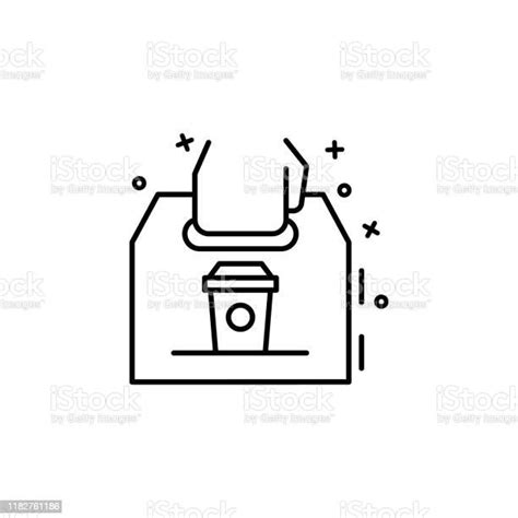 커피 콩 가방 손 아이콘 Ui 및 Ux 웹 사이트 또는 모바일 응용 프로그램에 대한 간단한 라인 커피 아이콘의 개요 벡터 가방에