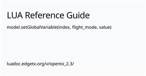 Tglobalvariableindex Flightmode Value Lua Reference Guide