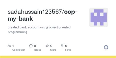 GitHub Sadahussain Oop My Bank Created Bank Account Using Object Oriented Programming