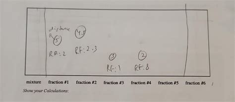 separated column fractions distance rf and identity