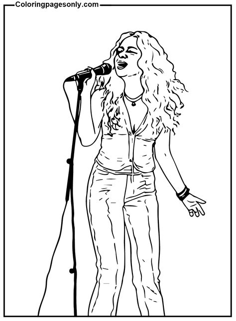 Shakira Free Coloring Page Free Printable Coloring Pages