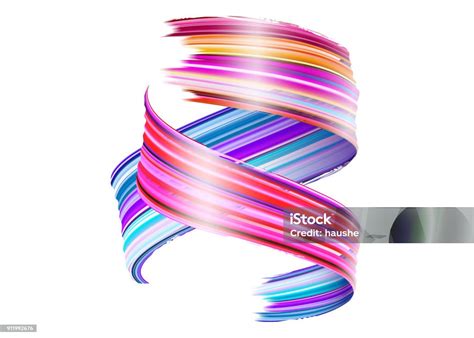 추상적인 벡터 페인트 브러쉬 선입니다 액체 페인트의 다채로운 컬입니다 디지털 3d 리본 브러쉬 텍스처입니다 추상 잉크 배경입니다 크리에이 티브 나선형 파 핑크 블루 레드