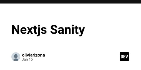 Nextjs Sanity Dev Community