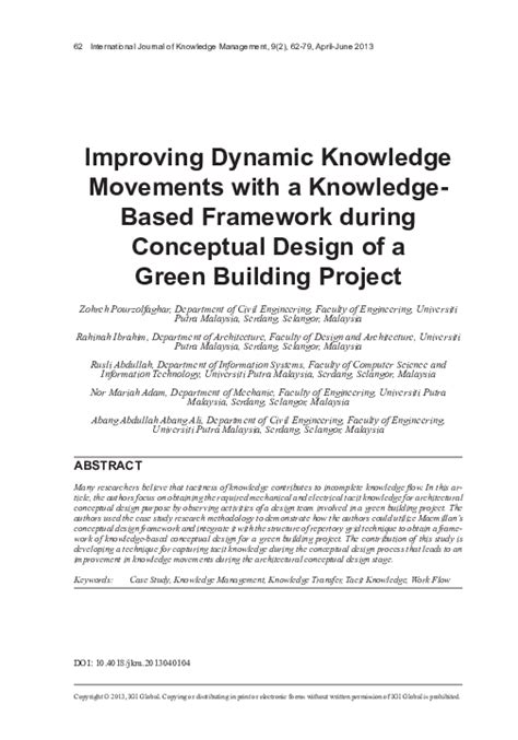 Pdf Improving Dynamic Knowledge Movements With A Knowledge Based Framework During Conceptual