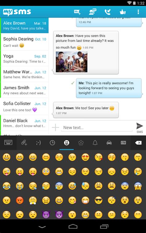 SMS Texting From Tablet Sync Screenshot