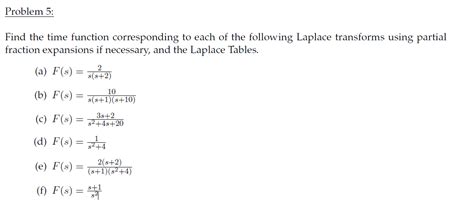 solved find the time function corresponding to each of the