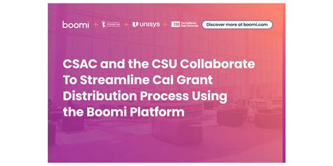 Csac And The Csu Collaborate To Streamline Cal Grant Distribution Process Using The Boomi