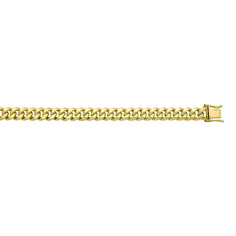 14k Yellow Gold 68mm Semi Solid Miami Cuban Link 364 180 Metal