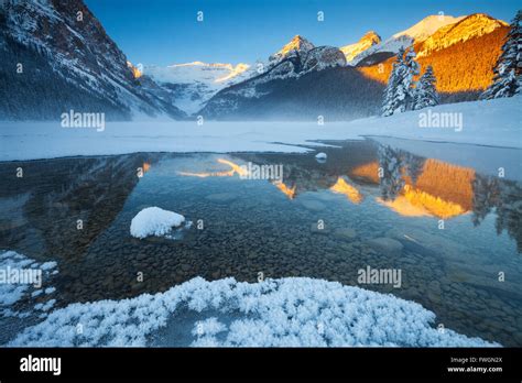 Lake Louise At Sunrise In Winter Banff National Park Alberta Canada