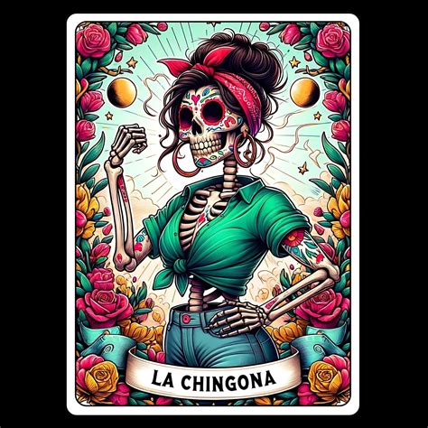 La Chingona Funny Skeleton Tarot Card Png T Shirts And Mugs Sublimation