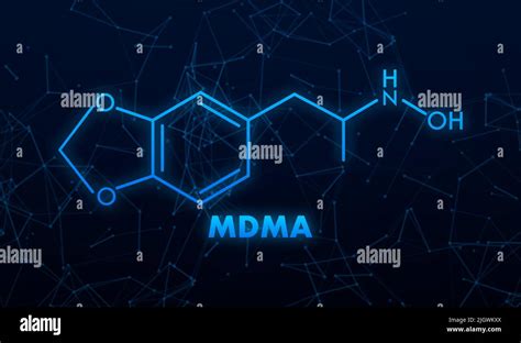 Methylenedioxymethamphetamine Mdma Chemical Ecstasy Molecule Vector Illustration Stock Vector