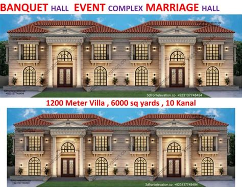 Banquet Hall Design Event Complex Elevation Marriage Hall Facade Exterior Pdf
