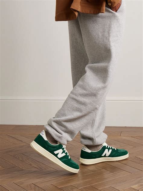 New Balance T500 Leather Trimmed Suede And Nubuck Sneakers For Men