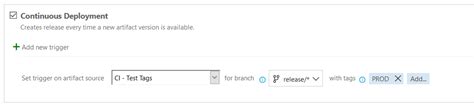 Azure Devops VSTS Continuous Delivery Release Trigger Not Working With Tags Stack Overflow