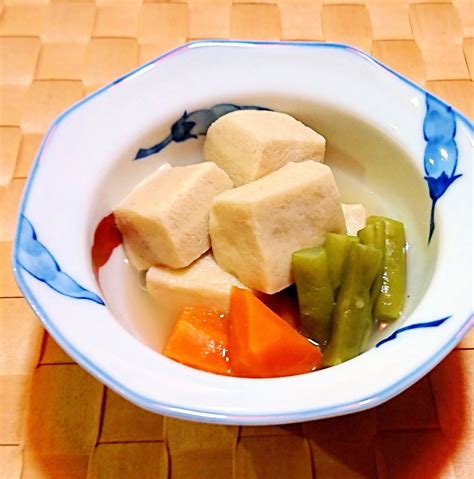 高野豆腐と人参とインゲンの含め煮 レシピ・作り方 By メリッコ 楽天レシピ