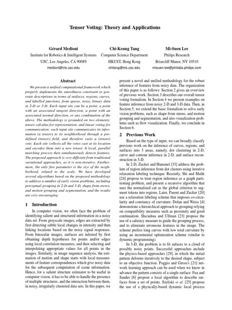 Tensor Voting Theory And Applications Gérard Medioni Chi Keung Tang Mi Suen Lee Pdf