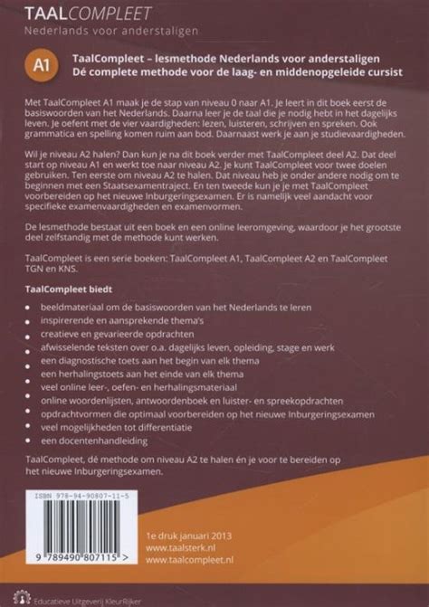 Taalcompleet Taalcompleet A1 9789490807115 Karine Bloks Jekel
