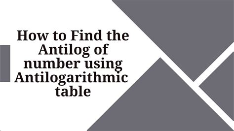 how to find antilog of any number using antilogarithmic tables logtable antilog youtube