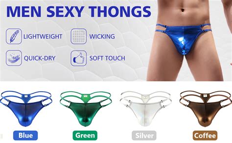 Swbreety Mens Shiny Metallic Pouch G String Thong T Back Jockstrap