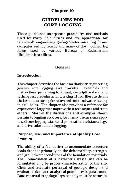 Solution Guidelines For Core Logging Notes Engineering Geology Studypool