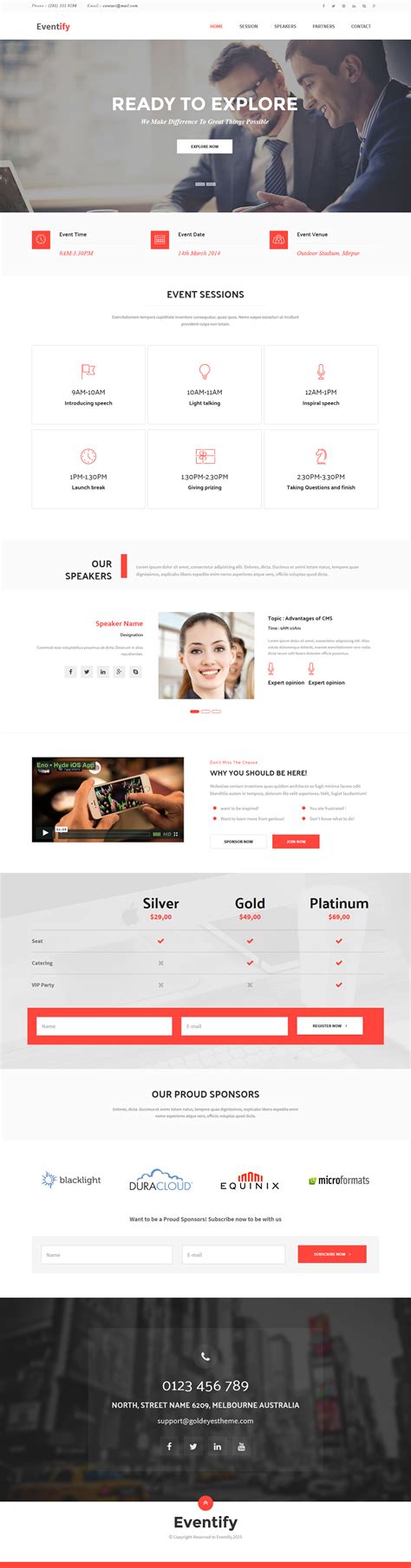 Eventify An Event Management Html5 Template On Behance